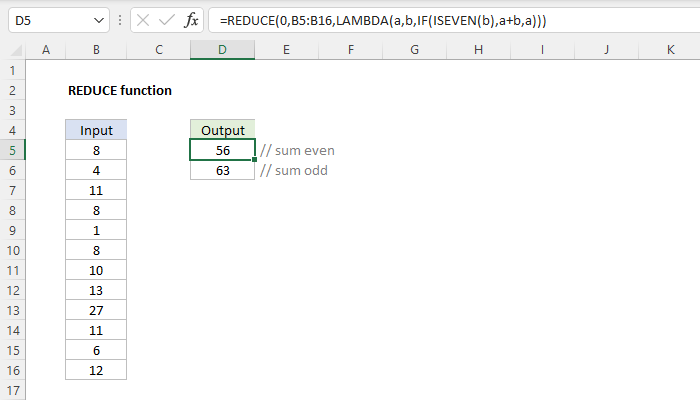 Excel REDUCE function | Exceljet
