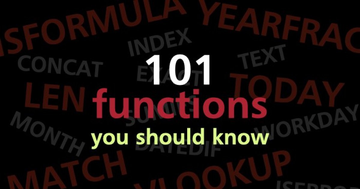 101 Excel Functions You Should Know Exceljet