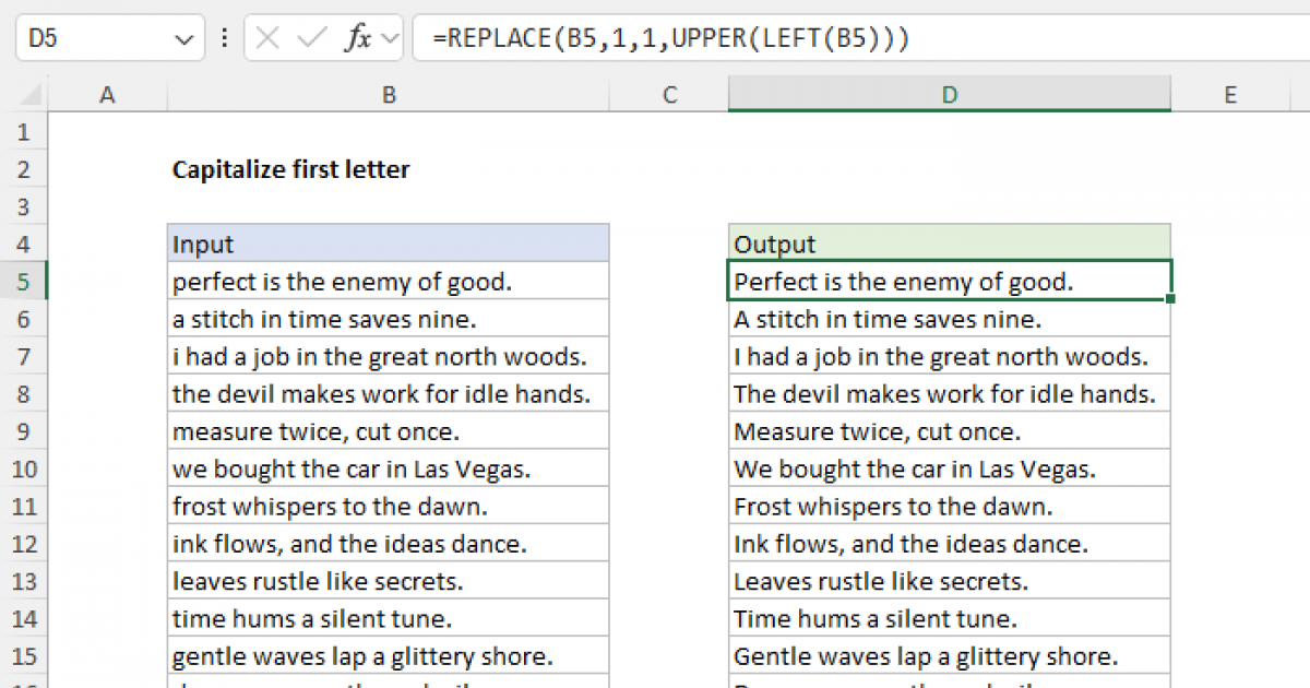 Capitalize First Letter In A Text String Excel Formula Exceljet 3908