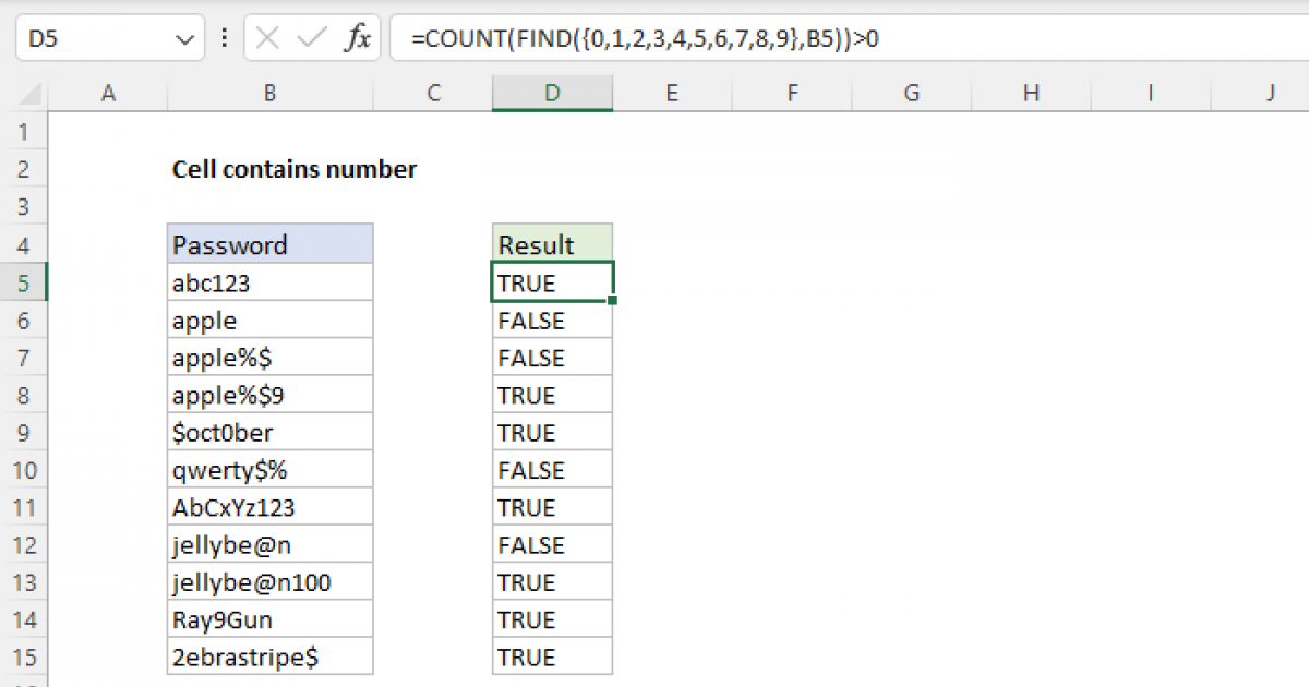 Cell Contains Number Excel Formula Exceljet