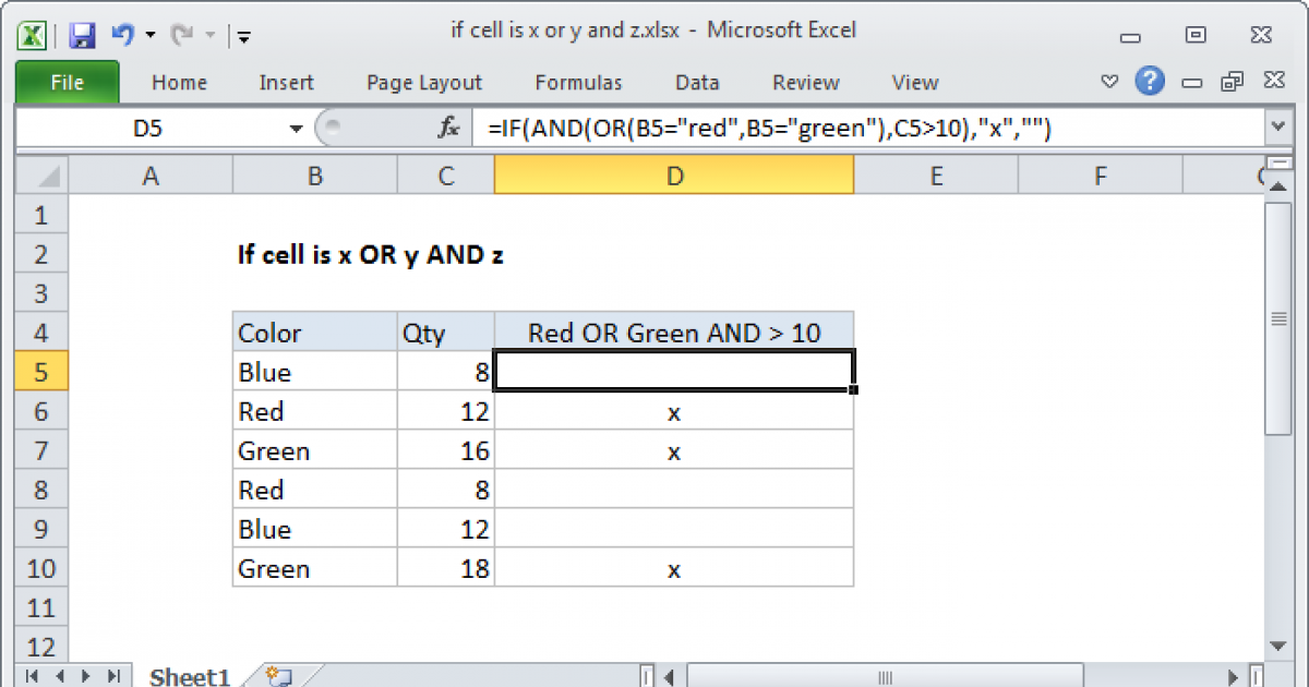If cell is x or y and z - Excel formula | Exceljet