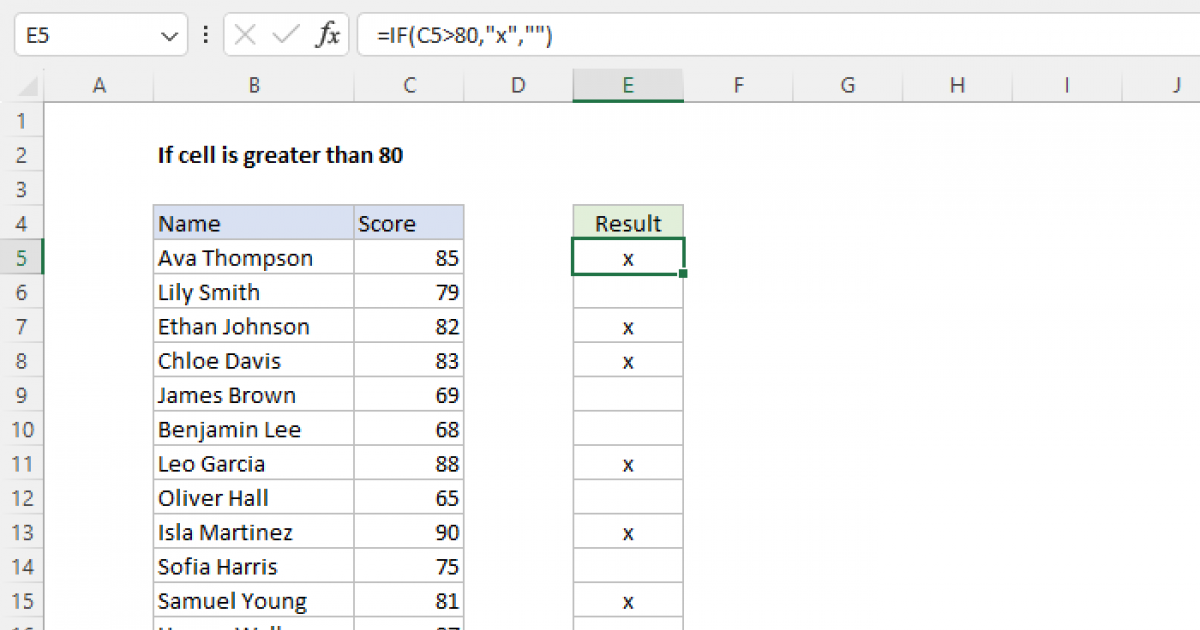 If Cell Is Greater Than Excel Formula Exceljet