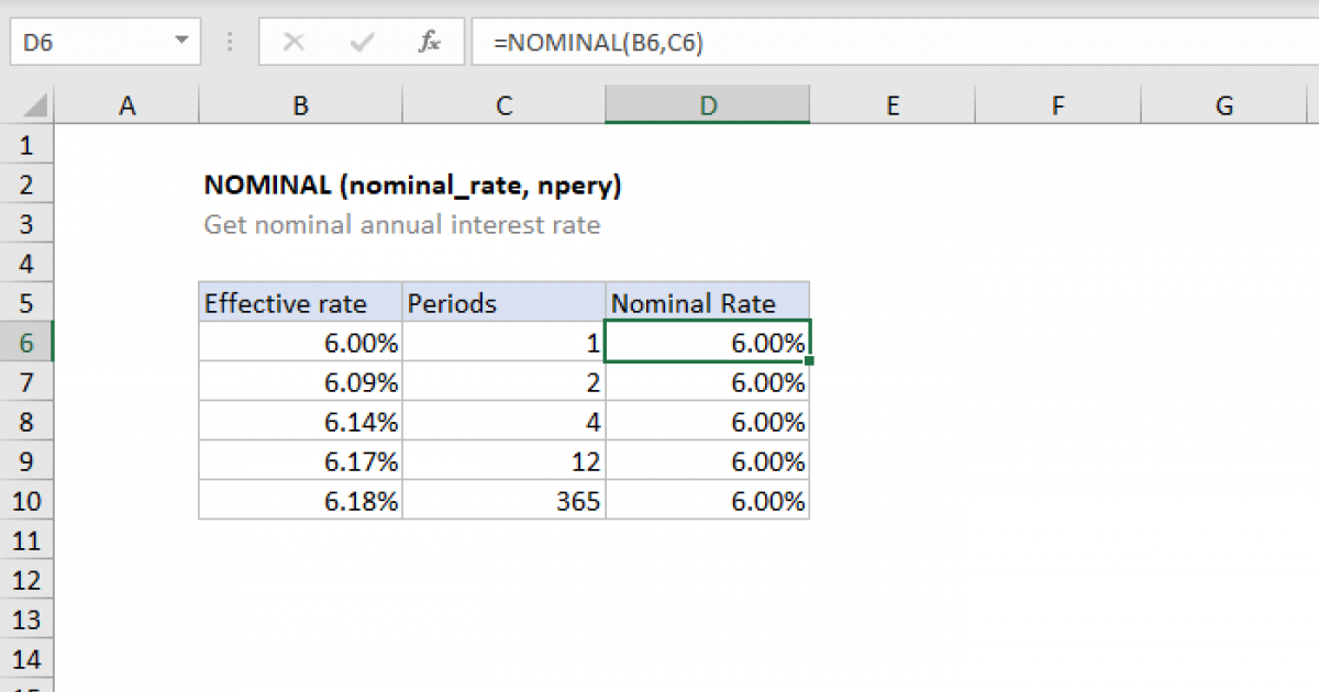 Excel NOMINAL Function Exceljet