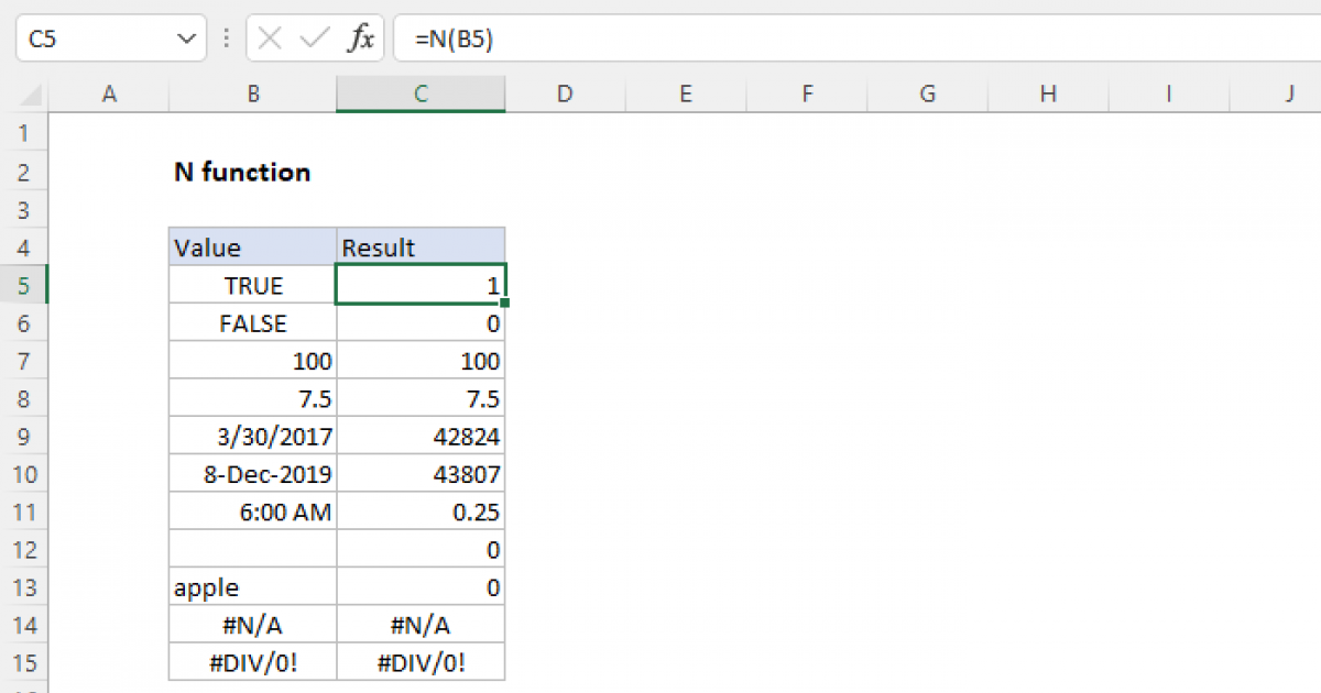 Excel N function | Exceljet