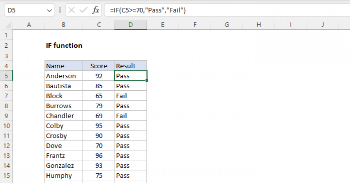 Excel IF Function Exceljet