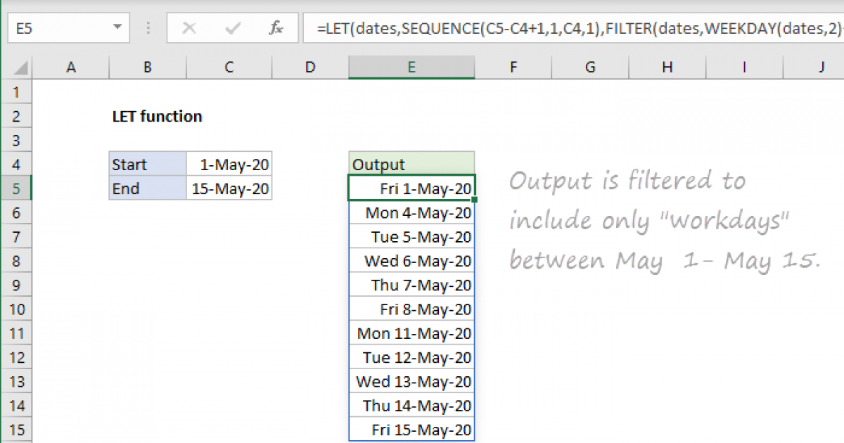 Excel LET Function Exceljet