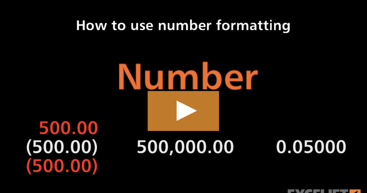 How to use number formatting in Excel (video) | Exceljet