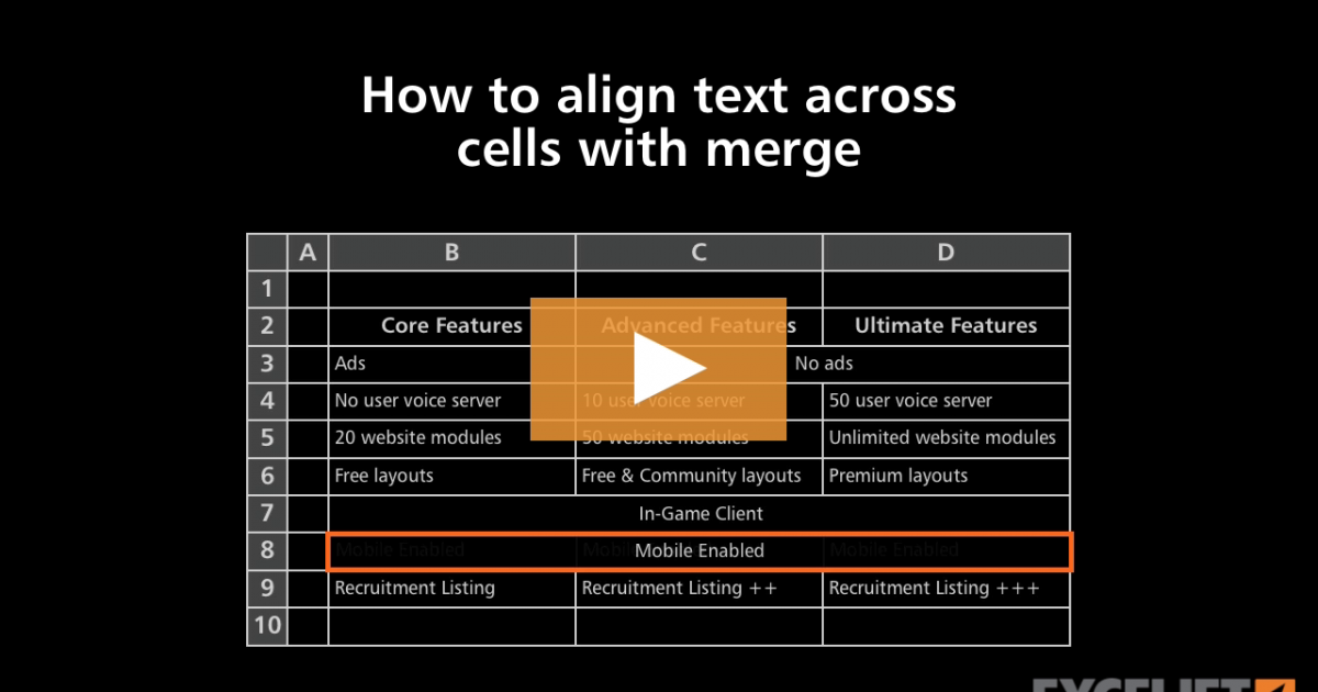 How To Align Text Across Cells With Merge In Excel Exceljet