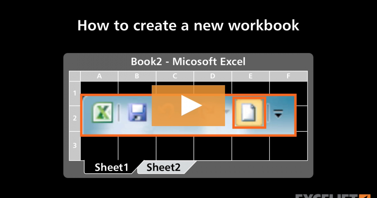 How To Create A New Workbook video Exceljet