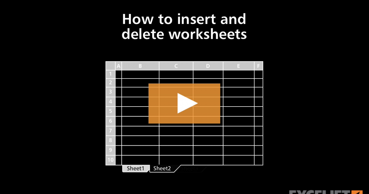 How to insert and delete worksheets (video) | Exceljet