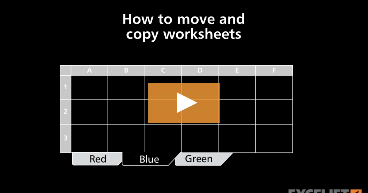 How to move and copy worksheets in Excel (video) | Exceljet