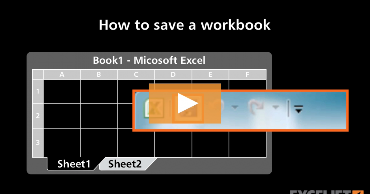 How to save a workbook (video) | Exceljet