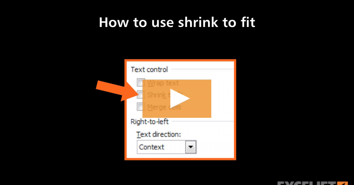 How To Use Shrink To Fit In Excel video Exceljet