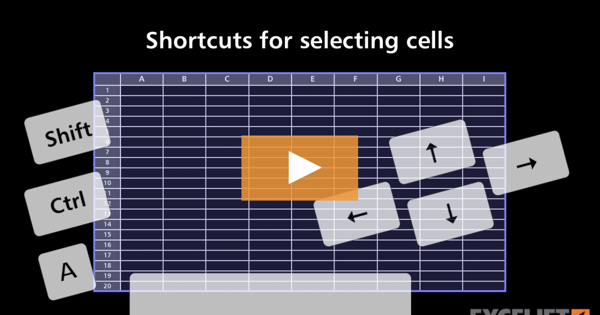 Shortcuts For Selecting Cells In Excel video Exceljet