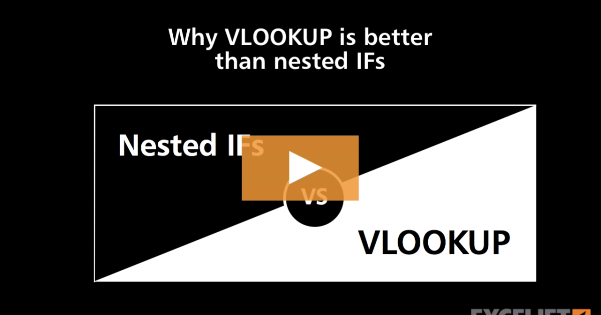 Why VLOOKUP is better than nested IFs (video) | Exceljet