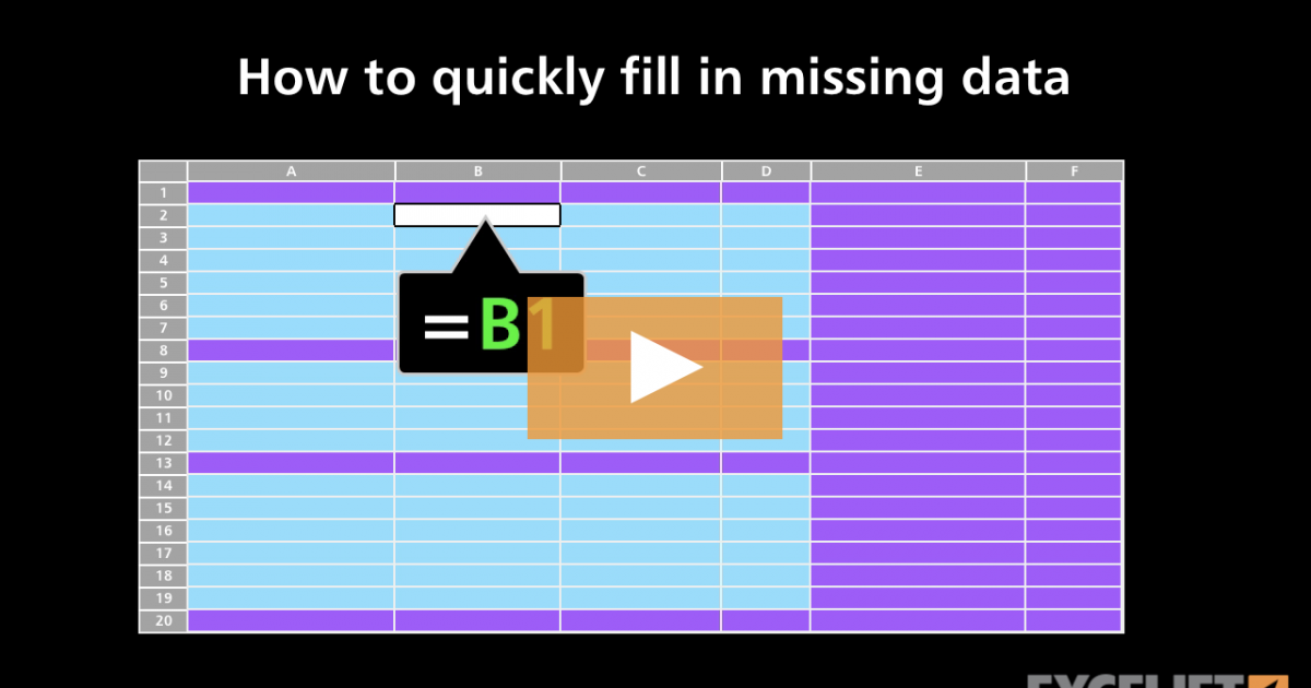 How to fill in missing data with a simple formula (video) | Exceljet