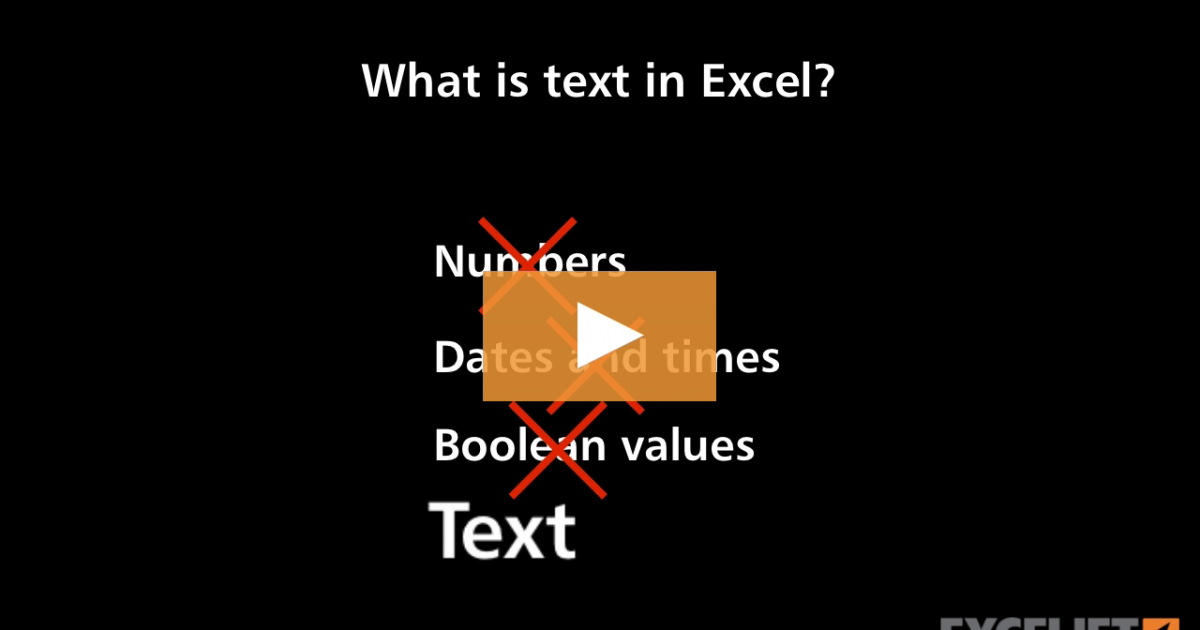 What is text in Excel (video) | Exceljet