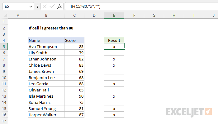 If Cell Is Greater Than Excel Formula Exceljet