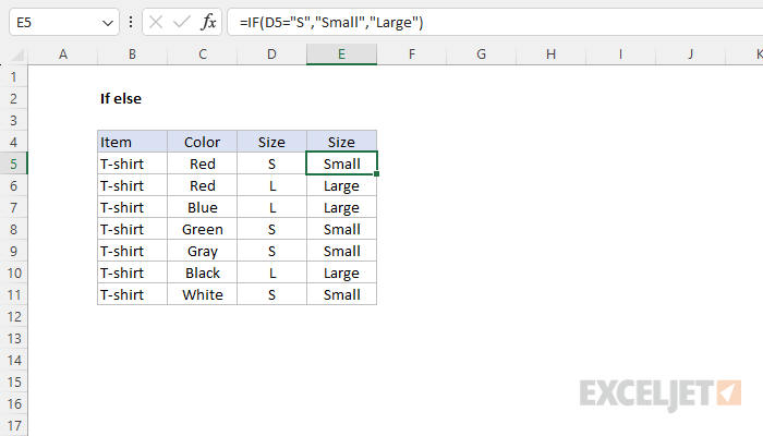 If Else Excel Formula Exceljet