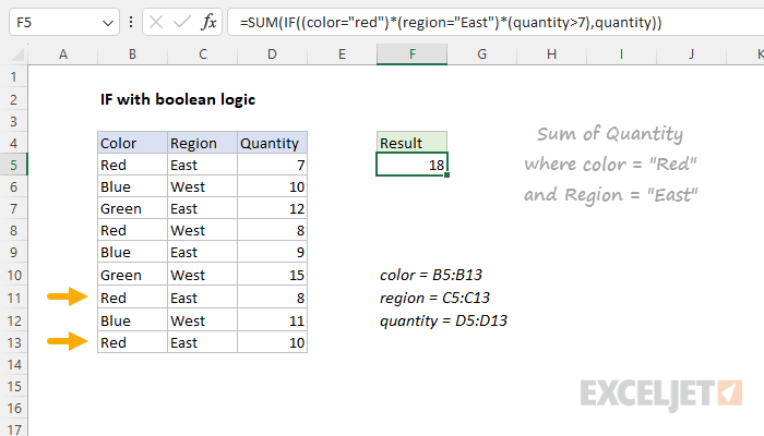 IF With Boolean Logic Excel Formula Exceljet