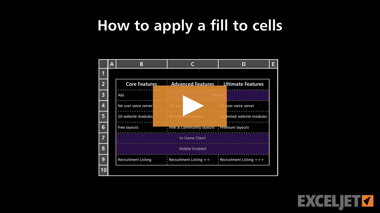 How to apply a fill to cells in Excel (video) | Exceljet